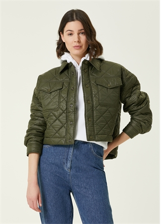 Polo Ralph Lauren Kadın Koyu Yeşil Kapitoneli Mont Xs Eu