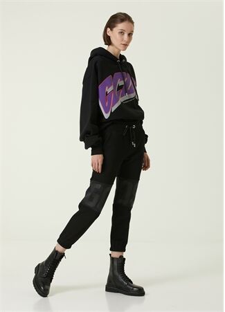 Gcds Kadın Siyah Logo Baskılı Eşofman Altı S EU