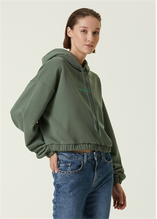 Les Benjamins Kadın Yeşil Kapüşonlu Logolu Sweatshirt M EU Les Benjamins Kadın Yeşil Kapüşonlu Logolu Sweatshirt M EU