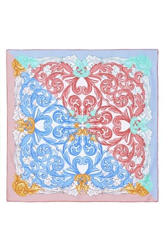 Beymen Club Kadın Colorblocked Desenli 90x90 cm İpek Eşarp EU