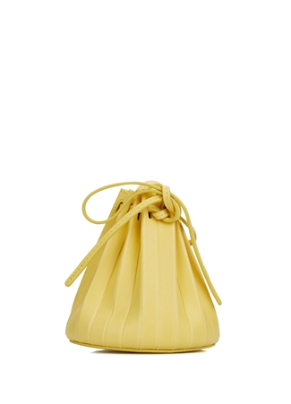 Mansur Gavriel Kadın Baby Pleated Sarı Deri Omuz Çantası EU Mansur Gavriel Kadın Baby Pleated Sarı Deri Omuz Çantası EU