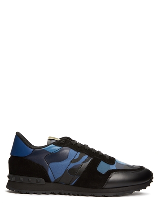 Valentino Garavani Erkek Mavi Siyah Kamuflaj Desenli Deri Sneaker 40 Eu Valentino Garavani Erkek Mavi Siyah Kamuflaj Desenli Deri Sneaker 40 Eu