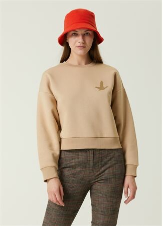 Beymen Club Kadın Bej Kuş Logolu Sweatshirt S