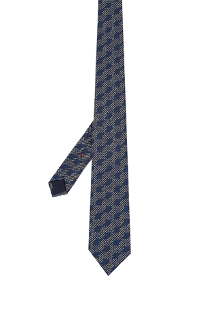 Beymen Collection Erkek Lacivert Desenli İpek Kravat EU IT