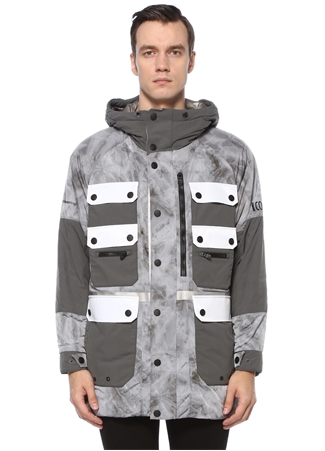 Colmar X White Mountaineering Erkek Gri Kapüşonlu Parka M EU