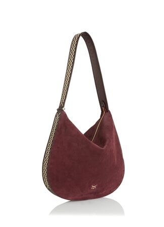 Qimu Kadın Prokopi Bordo Süet El Çantası EU