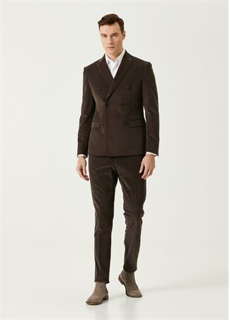 Palzileri Lab Erkek Kahverengi Kadife Takım Elbise Yeşil 50 IT