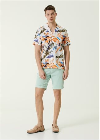 Beymen Club Erkek Slim Fit Yeşil Logolu Twill Şort 46