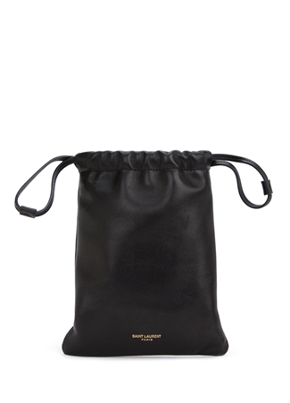 Kadın Paris Siyah Ağzı Büzgülü Deri Omuz Çantası EU Kadın Paris Siyah Ağzı Büzgülü Deri Omuz Çantası EU