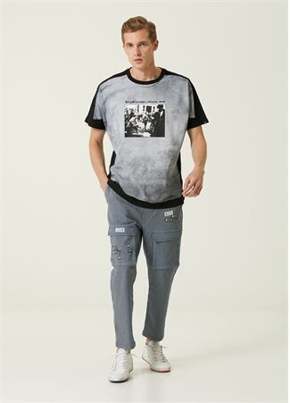 Boy London Erkek Mavi Çizgili Patchli Pantolon M EU