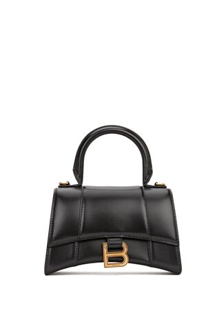 Balenciaga Kadın Hourglass Siyah Deri Omuz Çantası EU Balenciaga Kadın Hourglass Siyah Deri Omuz Çantası EU