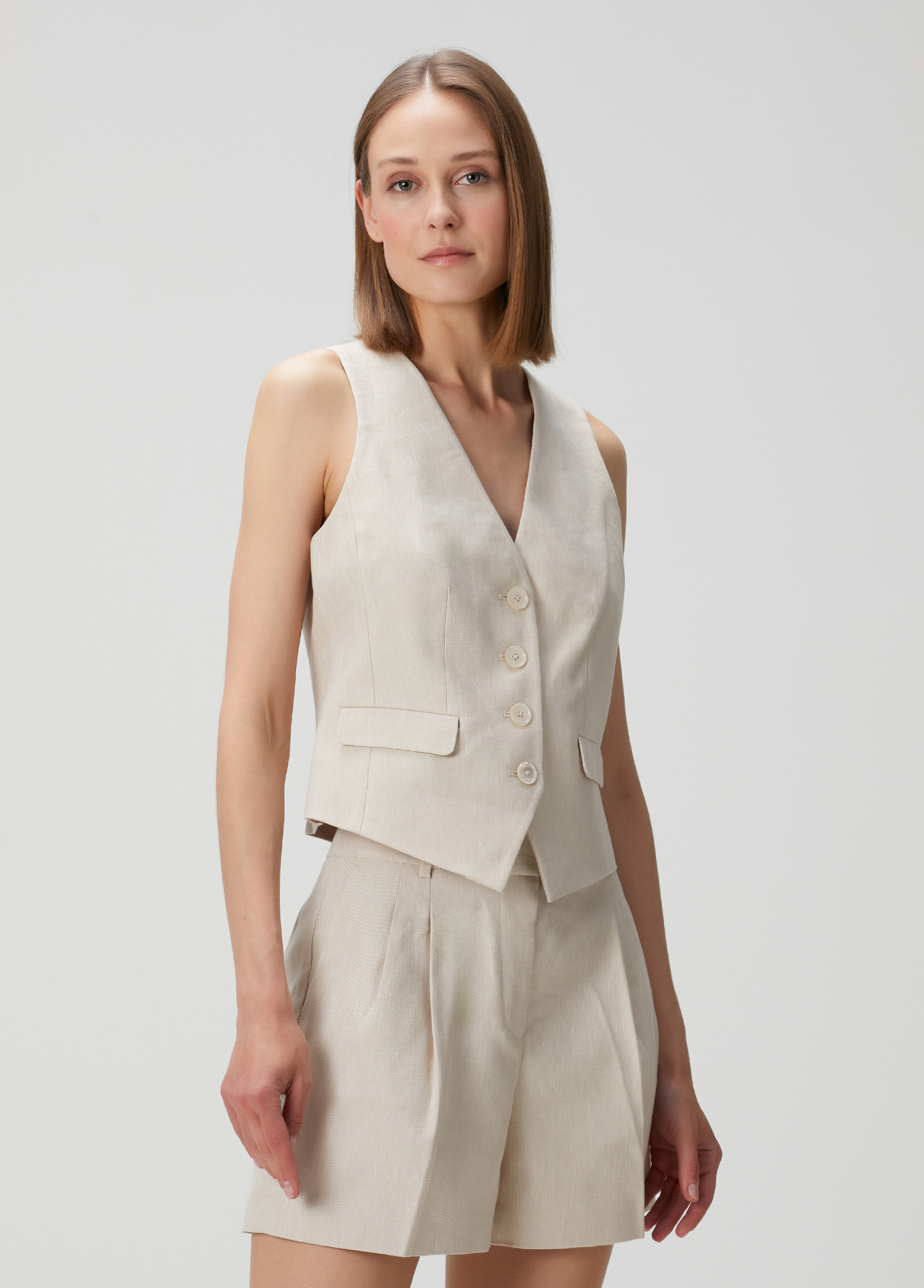 Michael Michael Kors Bej Kadın Bej Keten Yelek 1731059 | Beymen