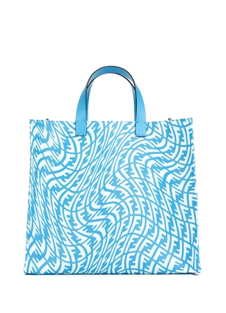 Fendi Kadın Mavi Logo Motifli El Çantası EU Fendi Kadın Mavi Logo Motifli El Çantası EU