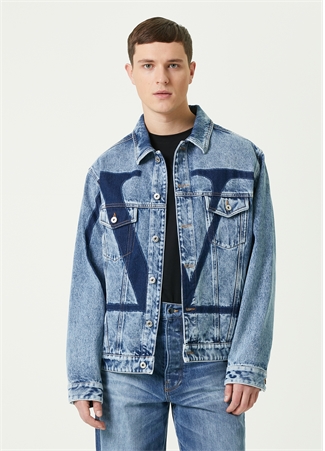 Valentino Erkek Vring Mavi Denim Ceket 48 IT Valentino Erkek Vring Mavi Denim Ceket 48 IT