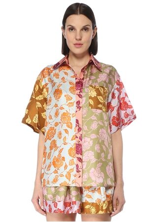 Zimmermann Kadın The Lovestruck Spliced Çiçekli İpek Gömlek 3 US