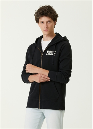 Deus Ex Machina Erkek Siyah Kapüşonlu Logo Baskılı Sweatshirt S EU Deus Ex Machina Erkek Siyah Kapüşonlu Logo Baskılı Sweatshirt S EU