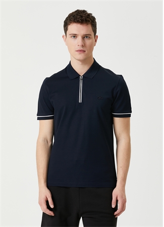 Salvatore Ferragamo Erkek Lacivert Polo Yaka Logolu T-shirt S EU Salvatore Ferragamo Erkek Lacivert Polo Yaka Logolu T-shirt S EU