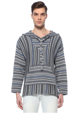 Faraway Erkek Tula Mavi Kapüşonlu Çizgili Kazak S Eu Faraway Erkek Tula Mavi Kapüşonlu Çizgili Kazak S Eu