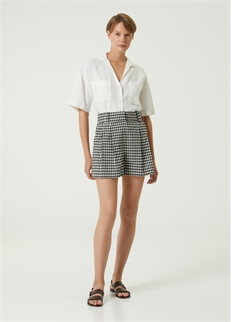 Beymen Club Kadın Siyah Pötikare Desenli Şort 36