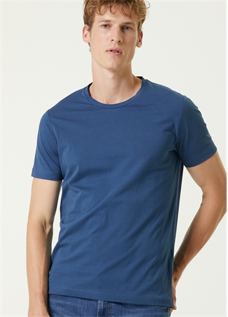 Beymen Collection Erkek Indigo Bisiklet Yaka T-shirt Mavi L EU Beymen Collection Erkek Indigo Bisiklet Yaka T-shirt Mavi L EU