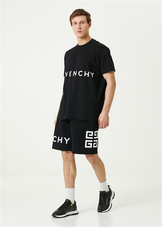 Givenchy Erkek 4G Siyah Beyaz Logolu Bermuda S EU Givenchy Erkek 4G Siyah Beyaz Logolu Bermuda S EU