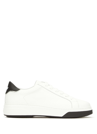 Dsquared2 Erkek Beyaz Siyah Logolu Deri Sneaker 42 EU Dsquared2 Erkek Beyaz Siyah Logolu Deri Sneaker 42 EU