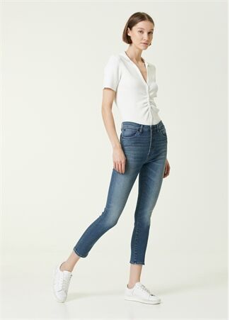 3x Kadın Slim Fit Mavi Jean Pantolon 30 US