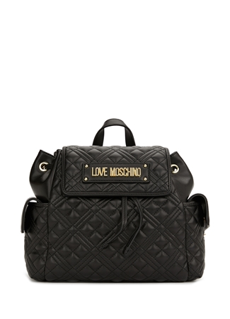 Love Moschino Kadın Siyah Kapitoneli Logolu Sırt Çantası EU Love Moschino Kadın Siyah Kapitoneli Logolu Sırt Çantası EU