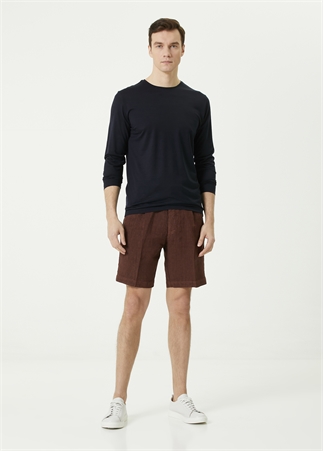 Lardini Erkek Kiremit Beli Kordonlu Pilili Keten Bermuda 48 It Lardini Erkek Kiremit Beli Kordonlu Pilili Keten Bermuda 48 It