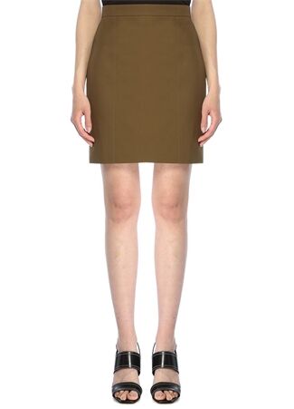 Alexander McQueen Kadın Haki Arkası Yırtmaç Detaylı Mini Etek 42 IT