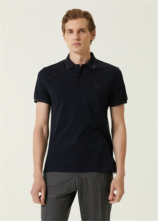 Zegna Erkek Lacivert Polo Yaka Logolu T-shirt 48 It Zegna Erkek Lacivert Polo Yaka Logolu T-shirt 48 It