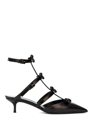 Valentino Garavani Kadın French Bows Siyah Deri Topuklu Ayakkabı 36 EU