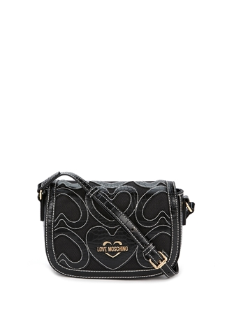 Love Moschino Kadın Siyah Kalp Detaylı Omuz Çantası EU Love Moschino Kadın Siyah Kalp Detaylı Omuz Çantası EU