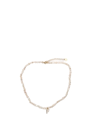 Linya Jewellery Kadın İncili F Harf Formlu Gümüş Rengi Kolye Altın EU Linya Jewellery Kadın İncili F Harf Formlu Gümüş Rengi Kolye Altın EU