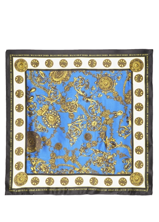 Versace Jeans Couture Kadın Colorblocked Barok Desenli İpek Fular EU Versace Jeans Couture Kadın Colorblocked Barok Desenli İpek Fular EU