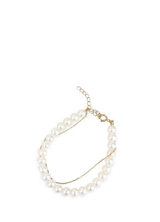 Lulu Jewelery Kadın İncili Gümüş Rengi Bileklik Altın EU