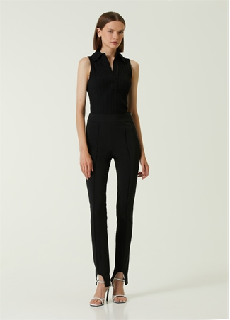 Helmut Lang Kadın Siyah Yırtmaç Detaylı Pantolon L EU