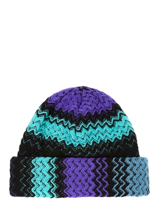 Missoni Distribution Kadın Colorblocked Zikzak Desenli Yün Bere Kırmızı EU Missoni Distribution Kadın Colorblocked Zikzak Desenli Yün Bere Kırmızı EU
