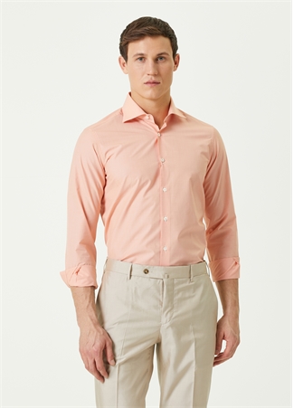 Pal Zileri Erkek Turuncu Pötikare Desenli Gömlek 40 IT Pal Zileri Erkek Turuncu Pötikare Desenli Gömlek 40 IT