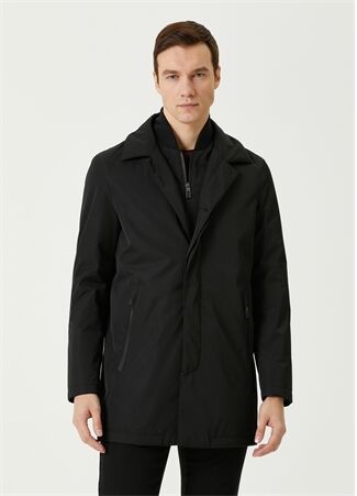 Canali Erkek Siyah Ceket Yaka Pardösü 54 IT