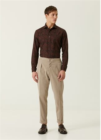 Kiton Erkek Bej Pilili Spor Pantolon 36 US