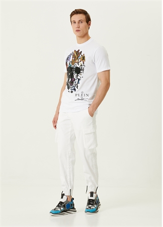 Philipp Plein Erkek Beyaz Kargo Pantolon 50 IT Philipp Plein Erkek Beyaz Kargo Pantolon 50 IT