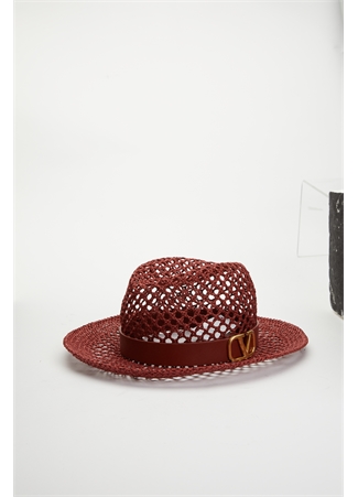 Valentino Garavani Kadın Kiremit Logolu File Dokulu Şapka Kırmızı S Eu Valentino Garavani Kadın Kiremit Logolu File Dokulu Şapka Kırmızı S Eu