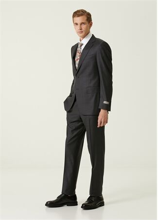 Canali Erkek Gri Yün Takım Elbise 60 IT
