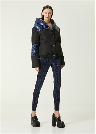 Versace Kadın La Greca Mavi Siyah Tayt 40 IT Versace Kadın La Greca Mavi Siyah Tayt 40 IT