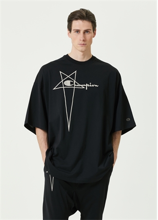 Rick Owens X Champion Erkek Siyah Logo Nakışlı T-shirt S Eu Rick Owens X Champion Erkek Siyah Logo Nakışlı T-shirt S Eu