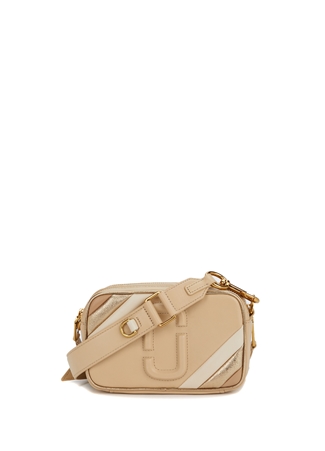 Marc Jacobs (The) Kadın Bej Logolu Deri Omuz Çantası Altın Rengi EU