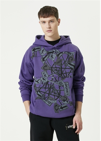 Urban Theory Erkek Mor Kapüşonlu Figür Baskılı Sweatshirt S EU Urban Theory Erkek Mor Kapüşonlu Figür Baskılı Sweatshirt S EU