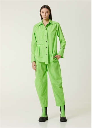 Ganni Kadın Yeşil Dikiş Detaylı Pantolon 36 US