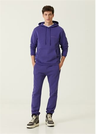 Les Benjamins Erkek Mor Beli Kordonlu Jogger Eşofman Altı L EU